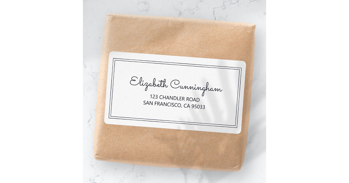 Minimalist Simple Cursive Script Return Address Label | Zazzle