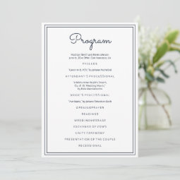 Minimalist Simple Cursive Script Wedding Program | Zazzle