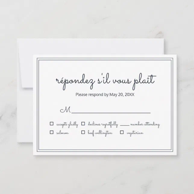 Minimalist Simple Cursive Script Wedding RSVP | Zazzle