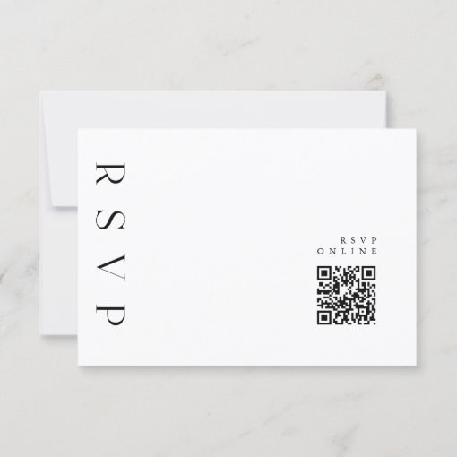 Minimalist simple elegant RSVP QR Code Card | Zazzle