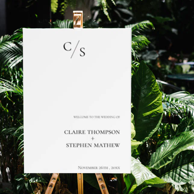 Minimalist Simple Elegant Welcome To Our Wedding Foam Board | Zazzle