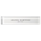 Minimalist Simple Elegant White Desk Name Plate | Zazzle