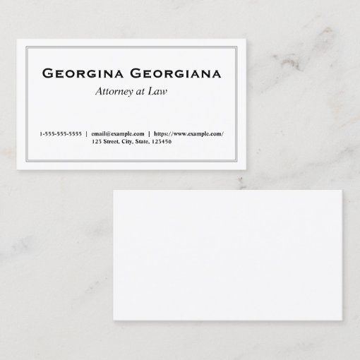 Minimalist, Simple & Elegant With Line Border Business Card | Zazzle