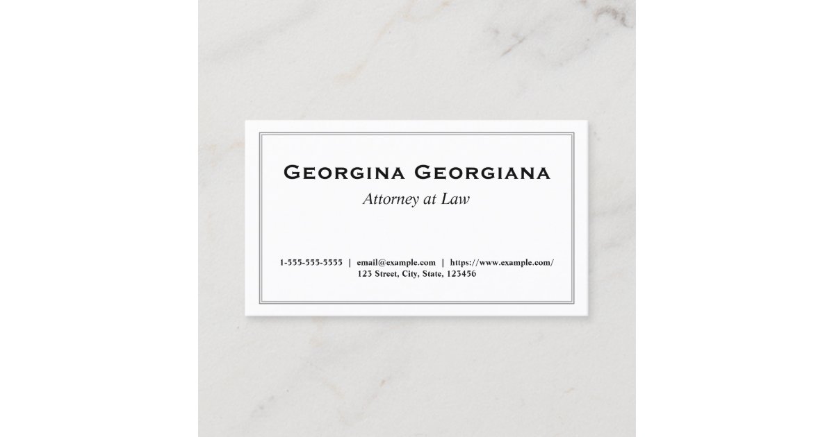 Minimalist, Simple & Elegant With Line Border Business Card | Zazzle