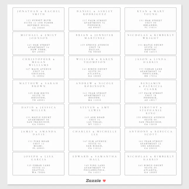 Minimalist Simple Guest Address Labels | Zazzle