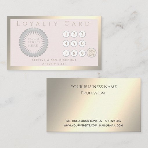 Minimalist simple luxury luminous custom logo loyalty card | Zazzle