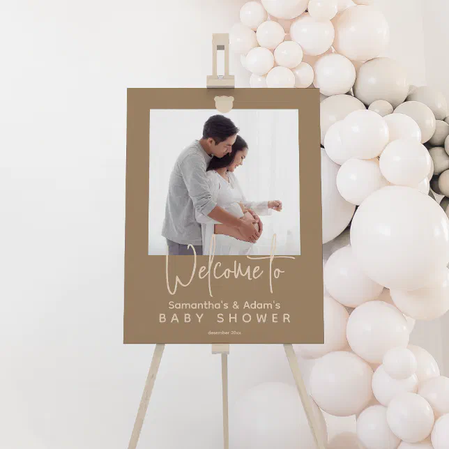 Minimalist simple modern Baby Shower Photo welcome Foam Board | Zazzle