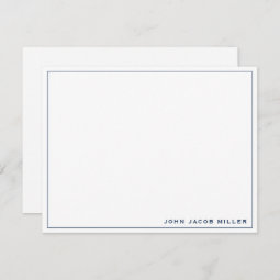 Minimalist Simple Navy Blue Note Card | Zazzle