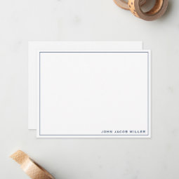 Minimalist Simple Navy Blue Note Card | Zazzle