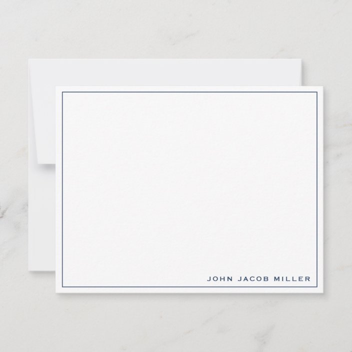 Minimalist Simple Navy Blue Note Card | Zazzle.com