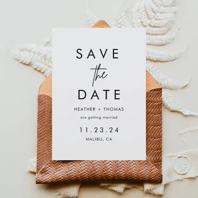 Minimalist Simple Non-Photo Wedding Save The Date | Zazzle