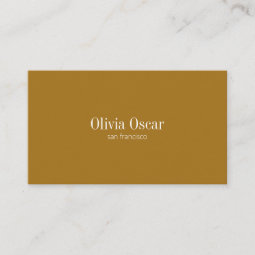 Minimalist Simple Ochre Gold Clean Custom QR Code Business Card | Zazzle