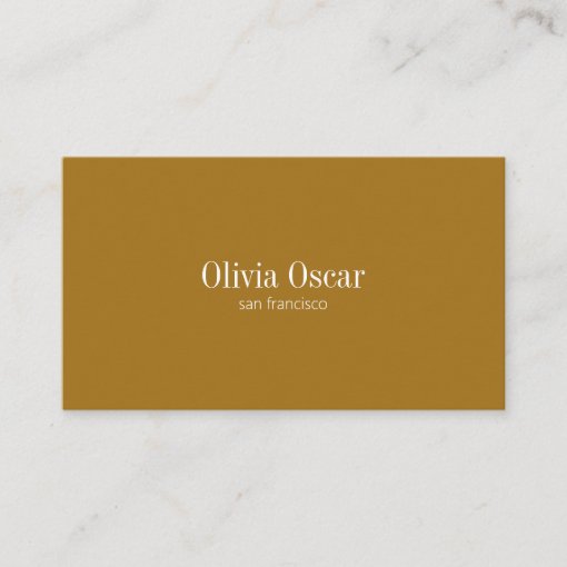 Minimalist Simple Ochre Gold Clean Custom QR Code Business Card | Zazzle