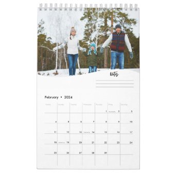 Minimalist Simple Photo Months Cool Typography Calendar | Zazzle