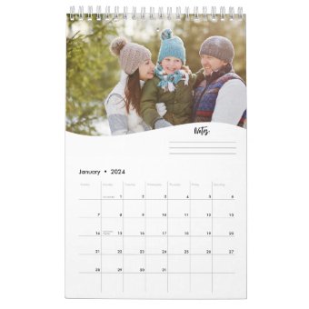 Minimalist Simple Photo Months Cool Typography Calendar | Zazzle