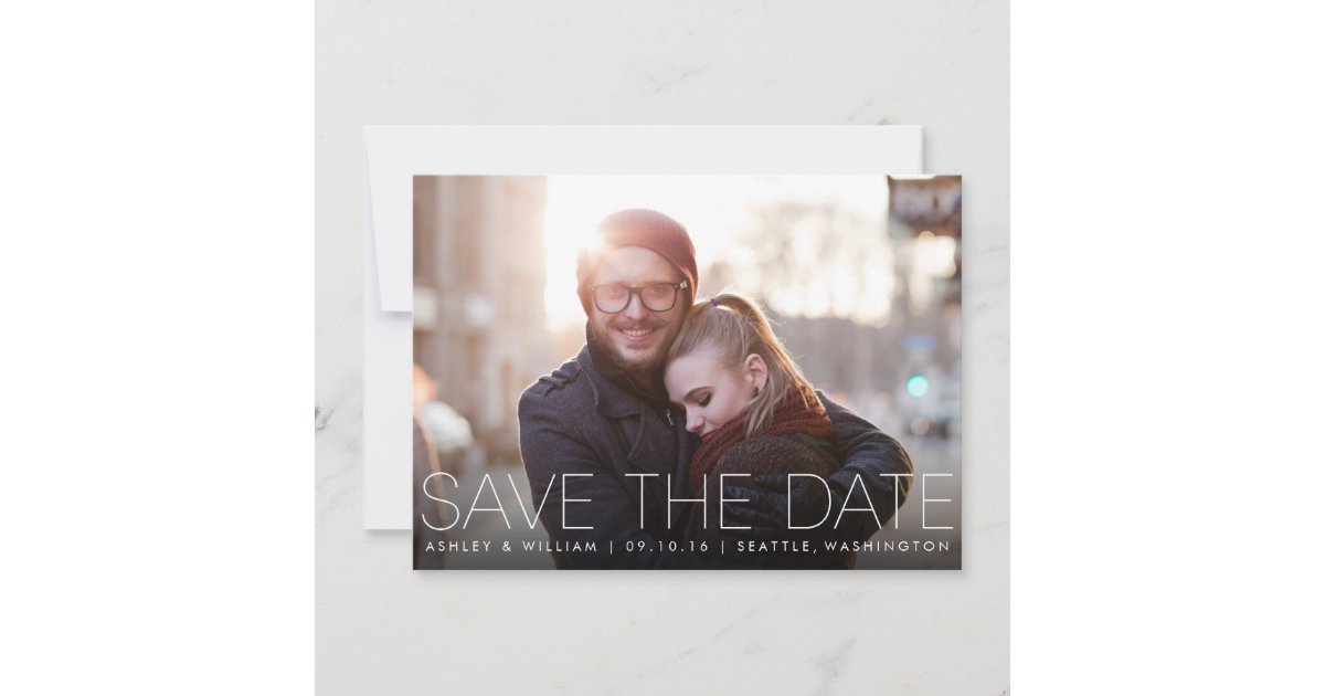 Minimalist Simple Photo Save the Date Card | Zazzle