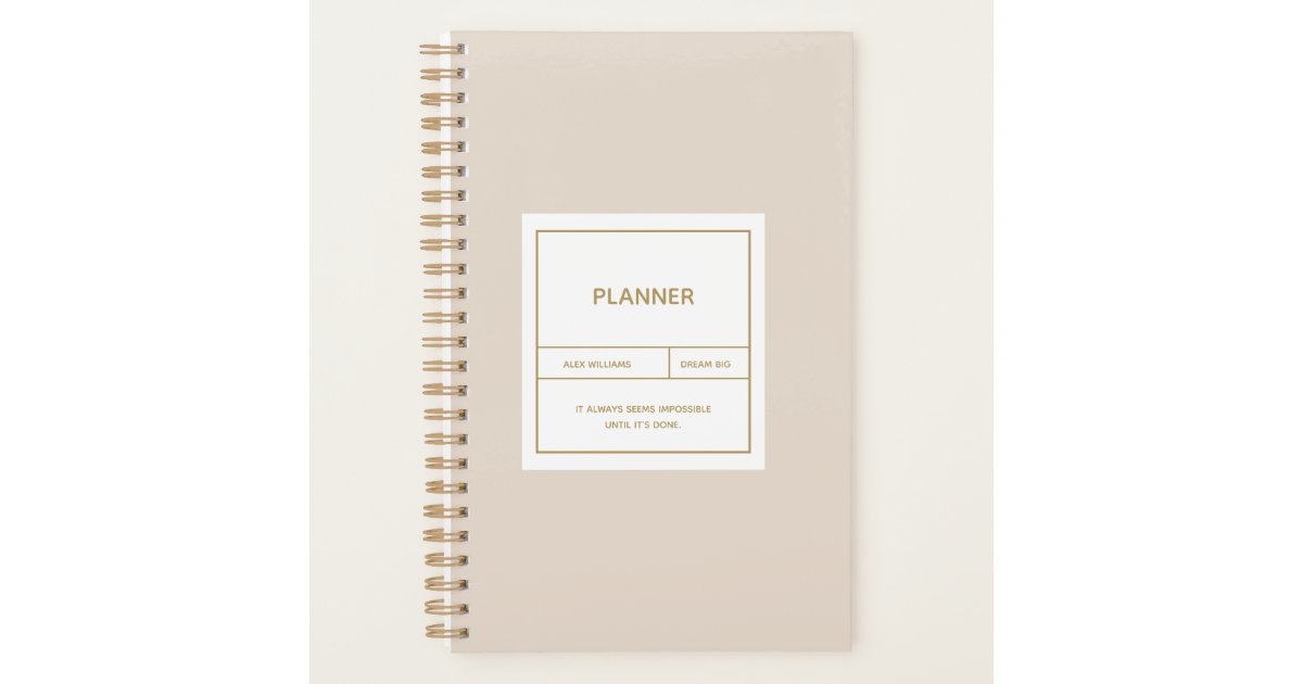 Minimalist Simple Planner Design | Zazzle