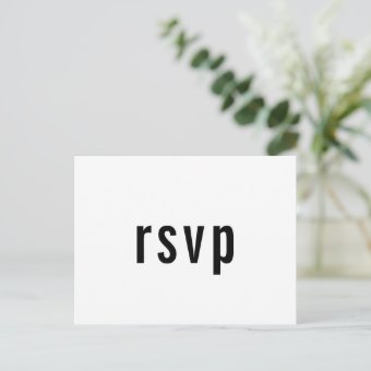 Minimalist Simple Reception Dinner RSVP Entree Invitation Postcard | Zazzle