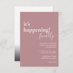 Minimalist Simple Rise Pink Photo Wedding Invitation | Zazzle