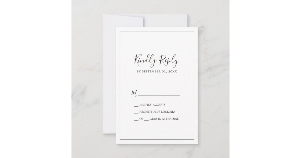 Minimalist Simple RSVP Card | Zazzle