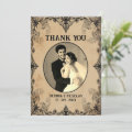 Minimalist Simple Script vintage horror Gothic Thank You Card | Zazzle