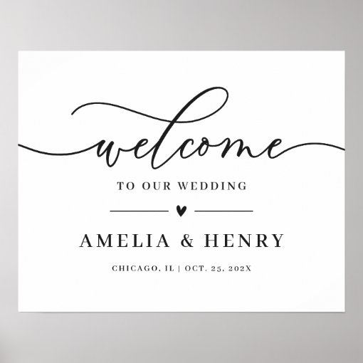 Minimalist Simple Script Wedding Welcome Sign | Zazzle