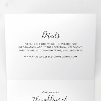 Minimalist Simple Trifold Letter Fold Invitation | Zazzle