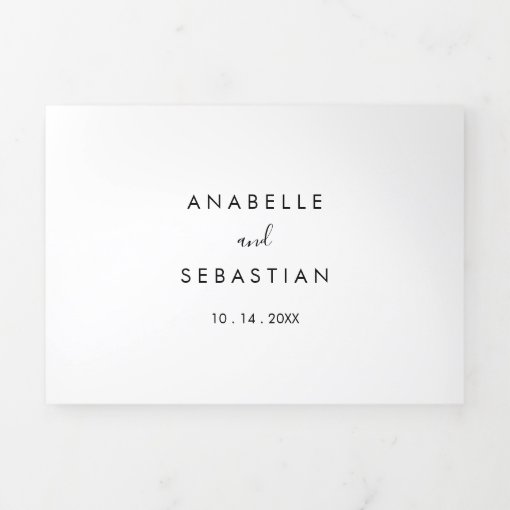 Minimalist Simple Trifold Letter Fold Invitation | Zazzle