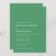 Minimalist Simple Wedding Basic Kelly Green Invitation | Zazzle
