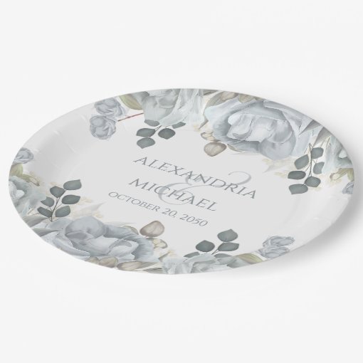 Minimalist Simple Wedding Calligraphy Template Pap Paper Plates | Zazzle