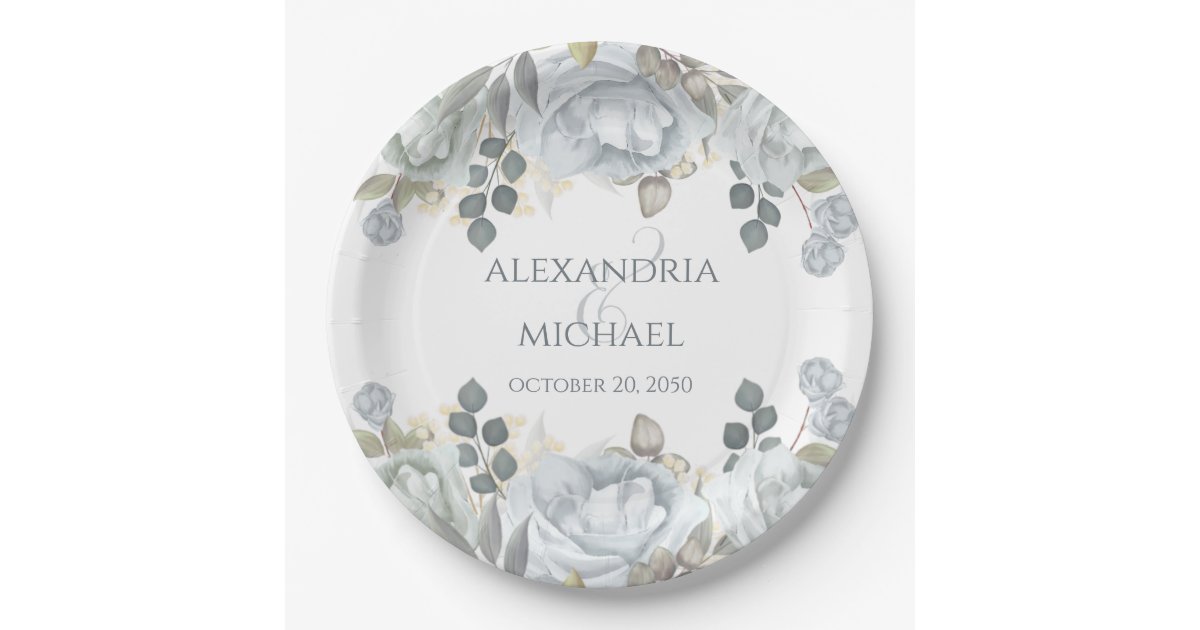 Minimalist Simple Wedding Calligraphy Template Pap Paper Plates | Zazzle