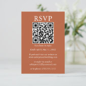 Minimalist Simple Wedding QR RSVP Terracotta Card | Zazzle