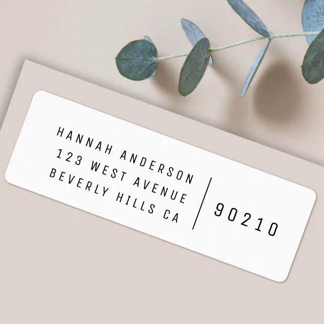 Minimalist | Simple White Stylish Modern Address Label | Zazzle