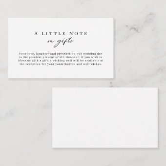 Minimalist Simple Wishing Well Note on gifts Enclosure Card | Zazzle