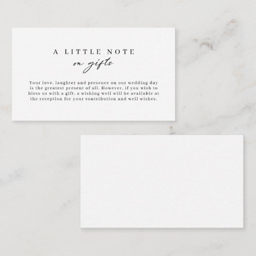 Minimalist Simple Wishing Well Note on gifts Enclosure Card | Zazzle