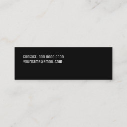 Minimalist slim black mini business card | Zazzle
