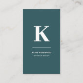 Minimalist Smoke Green Modern Large Initial Business Card | Zazzle