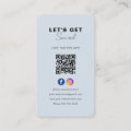 Minimalist Soft Navy Qr Code Connect With Us Business Card | Zazzle