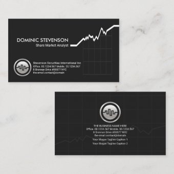 Minimalist Stock Market Graph Stock Broker Business Card | Zazzle