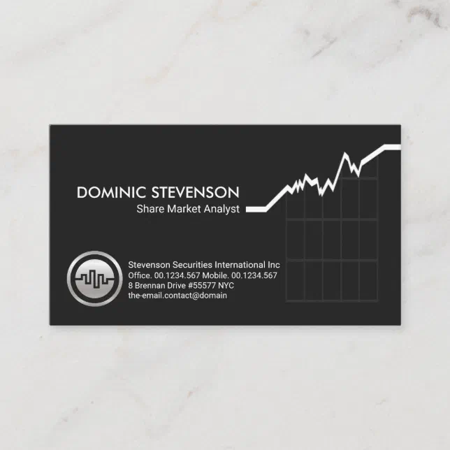 Minimalist Stock Market Graph Stock Broker Business Card | Zazzle