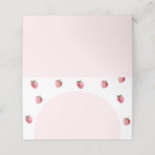 Minimalist strawberry food card. Strawberry Place Card | Zazzle