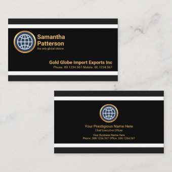 Minimalist Striking White Lines Import Export Business Card | Zazzle
