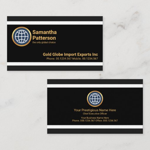 Minimalist Striking White Lines Import Export Business Card | Zazzle