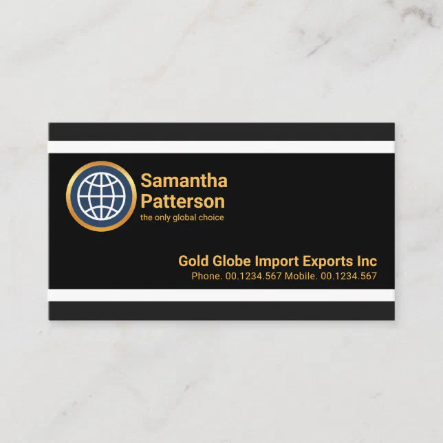 Minimalist Striking White Lines Import Export Business Card | Zazzle