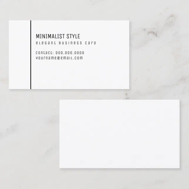 minimalist style elegant white business card | Zazzle