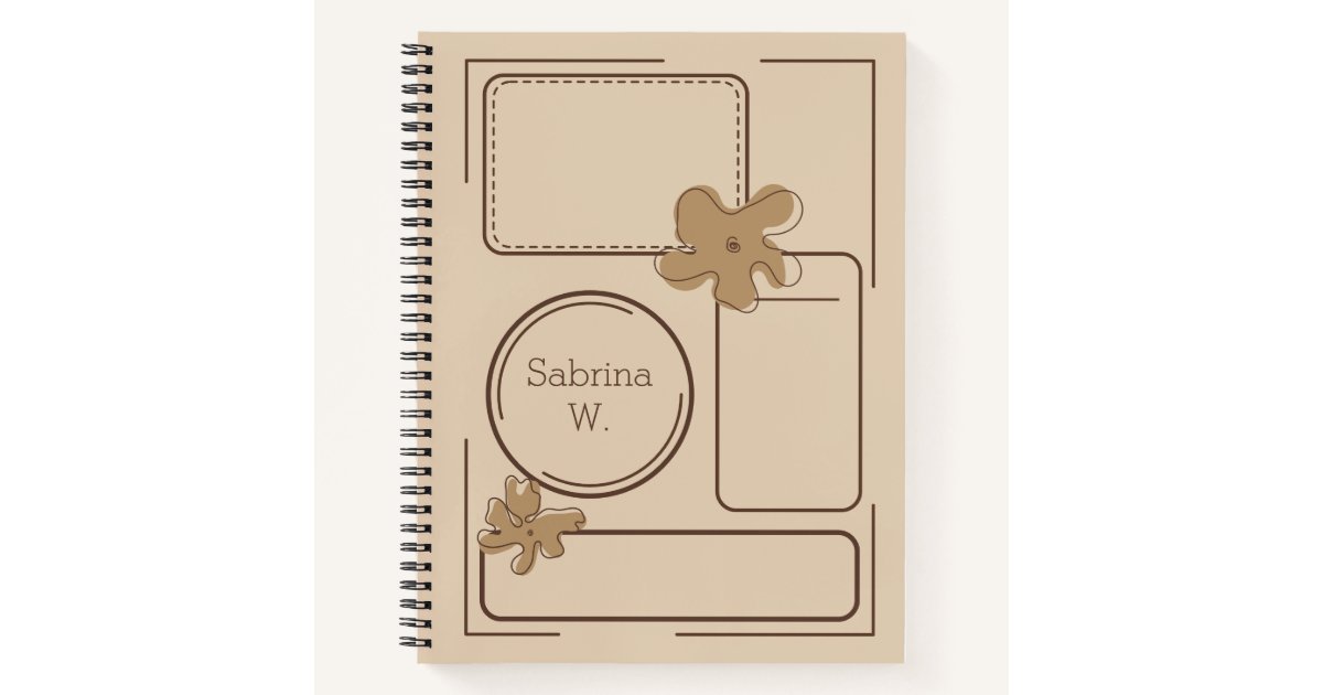 Minimalist Style Flower Notes Background Notebook | Zazzle