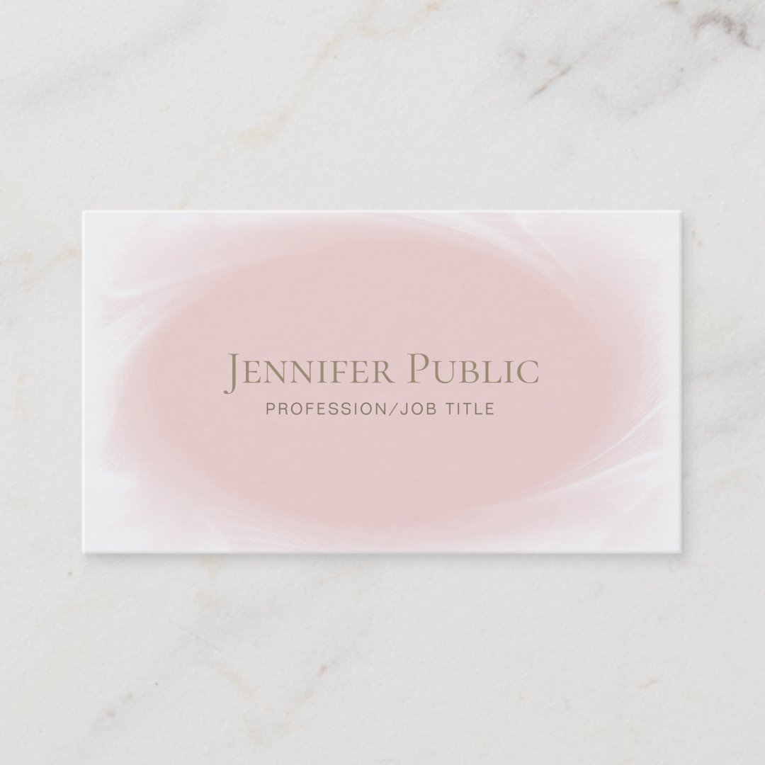 Minimalist Stylish Design Blush Pink Rose Gold Business Card | Zazzle