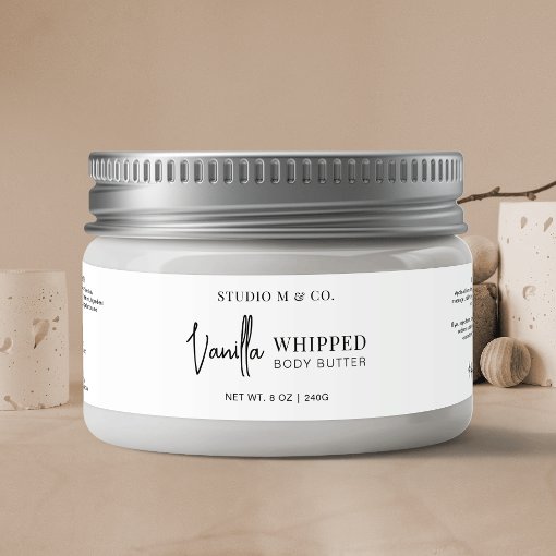 Minimalist Sugar Scrub Body Butter Jar Wrap Label | Zazzle