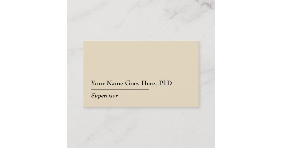 Minimalist Supervisor Business Card | Zazzle