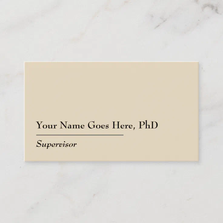 Minimalist Supervisor Business Card | Zazzle